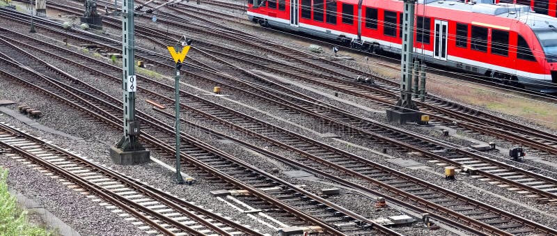 Multiple Railroad Tracks with Junctions at a Railway Station in a ...