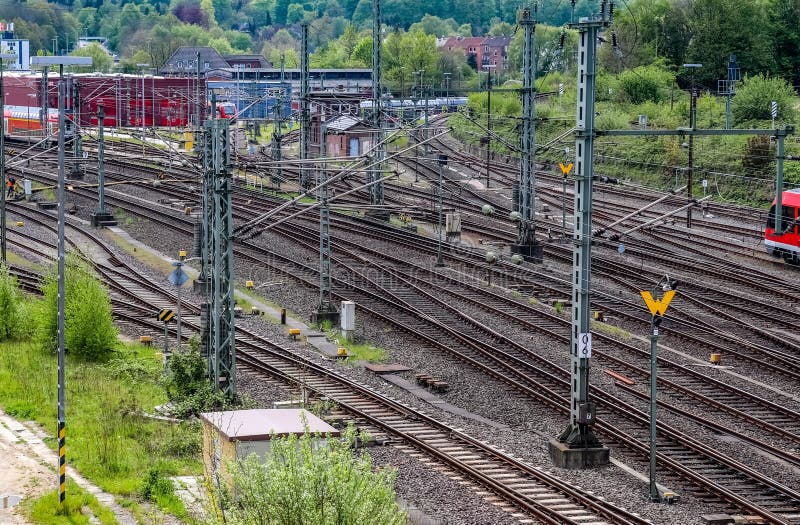 Multiple Railroad Tracks with Junctions at a Railway Station in a ...