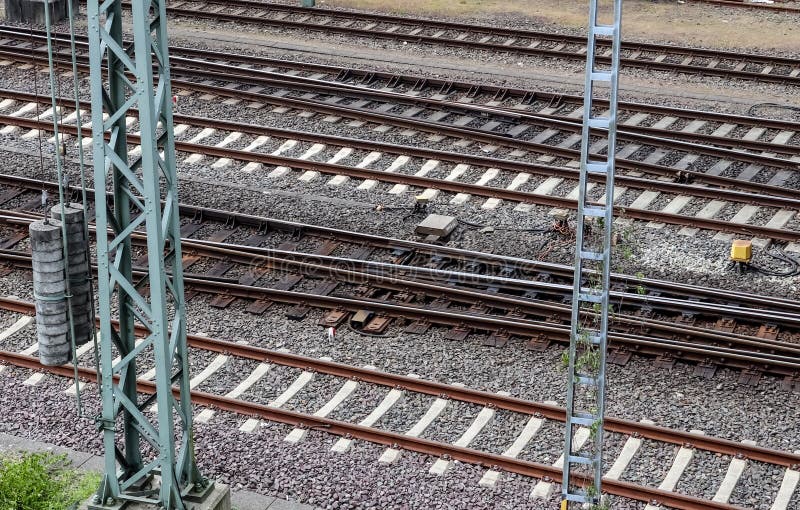 Multiple Railroad Tracks with Junctions at a Railway Station in a ...