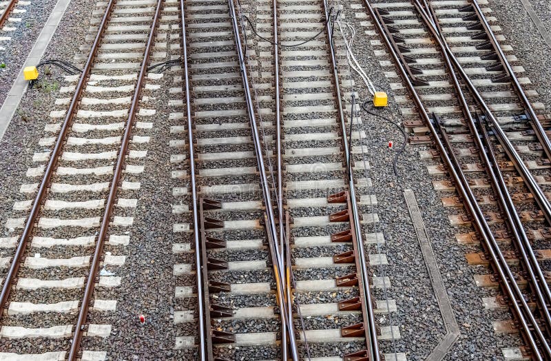 Multiple Railroad Tracks with Junctions at a Railway Station in a ...