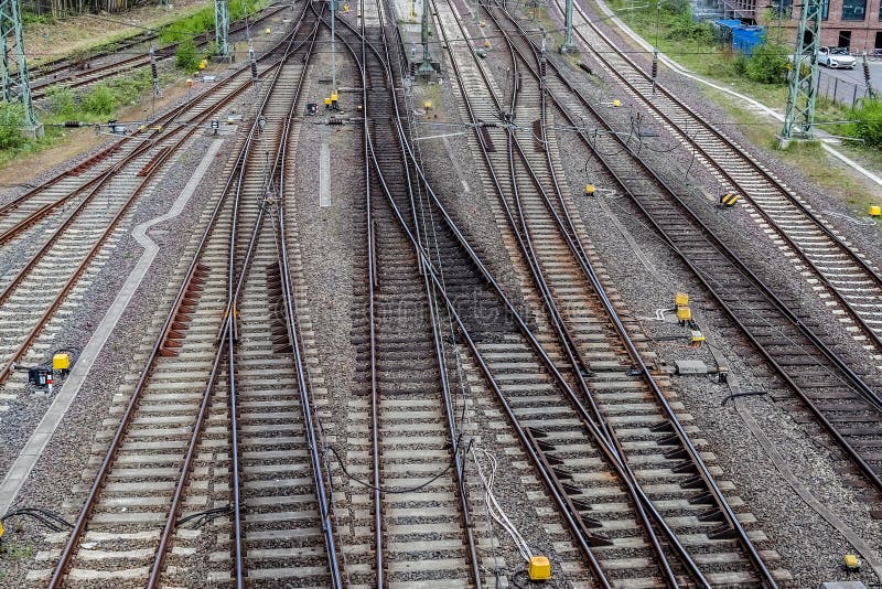 Multiple Railroad Tracks with Junctions at a Railway Station in a ...