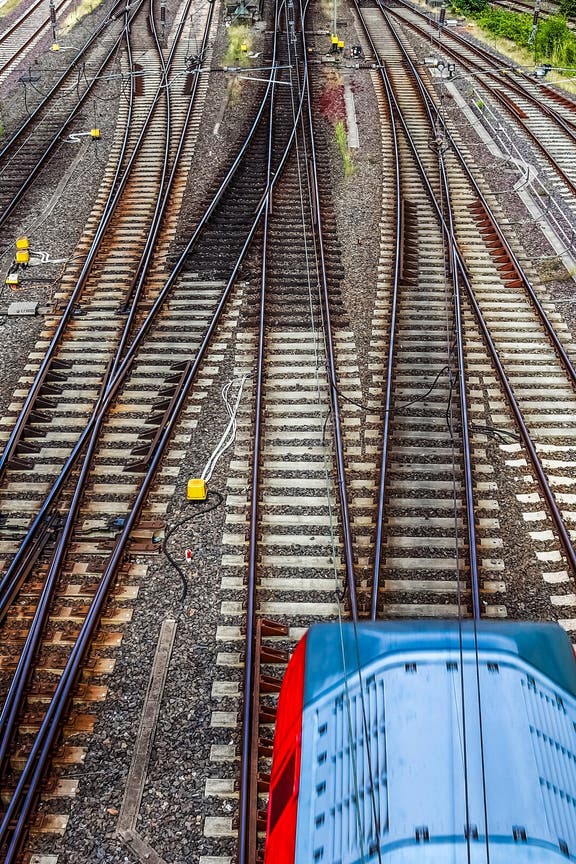 Multiple Railroad Tracks with Junctions at a Railway Station in a ...