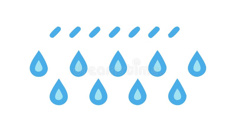 Multiple Raindrops Icon, Heavy Rain Weather Vector, Vector Design ...