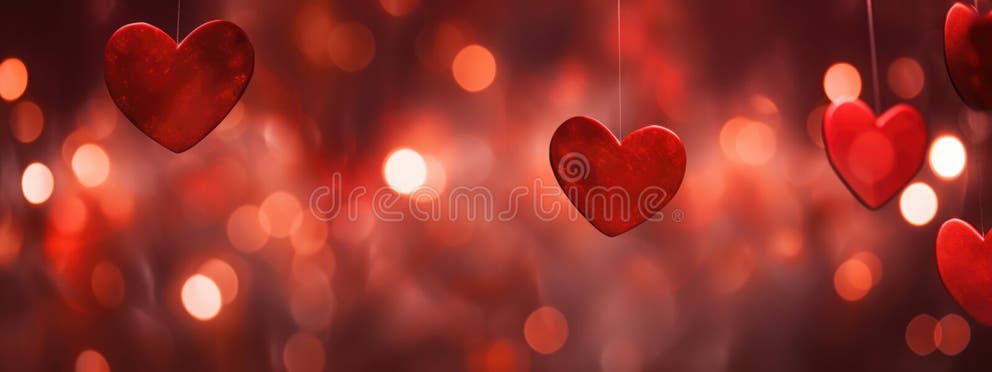 Multiple Red Hearts of Various Sizes with a Bokeh Effect. AI Generated ...