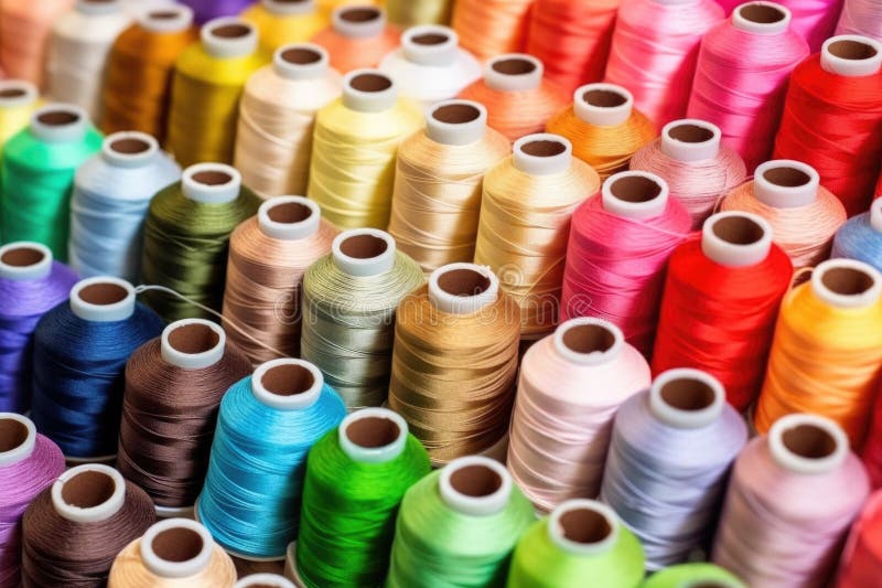 Multiple Reels of Stitching Thread in Various Colors Stock Illustration ...