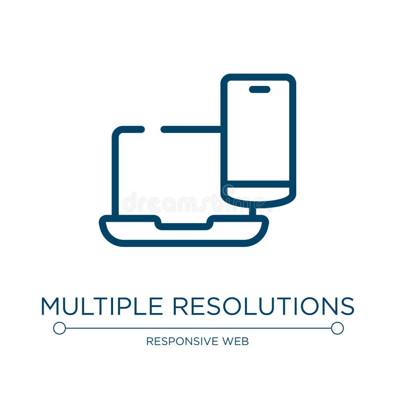 Multiple Resolutions Icon. Linear Vector Illustration from Responsive ...