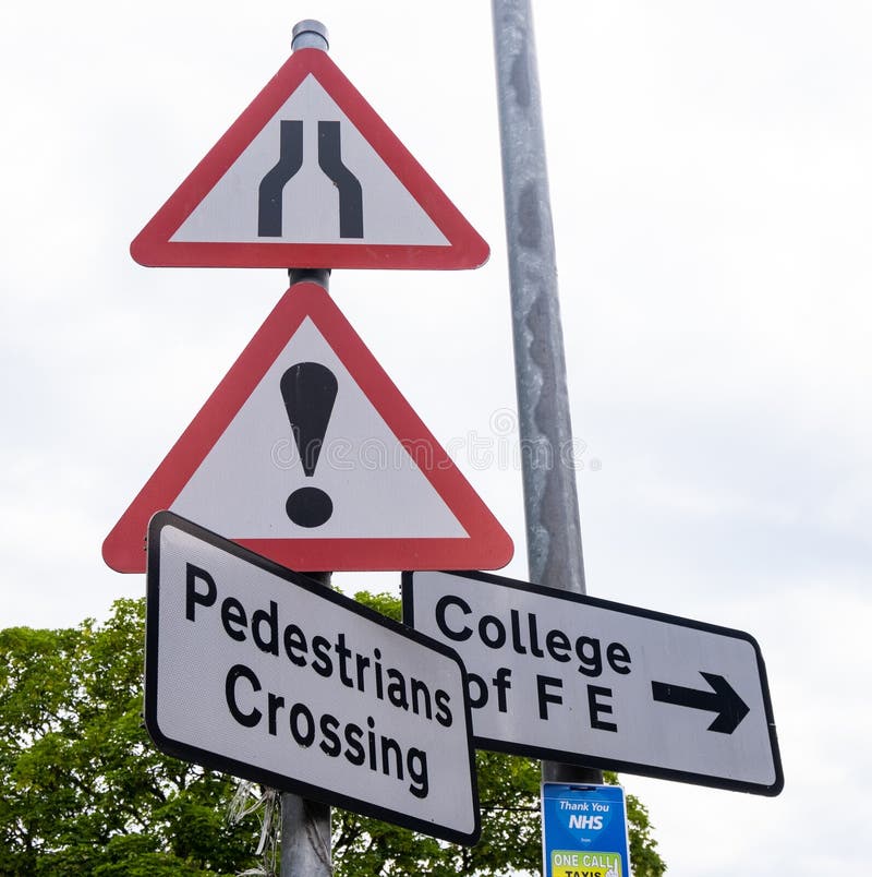 Multiple Road Signs At A Roundabout Birkenhead Wirral March 2020 ...