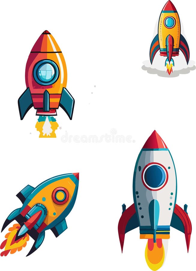 Futuristic Rocket Ships stock vector. Illustration of rocket - 303543955