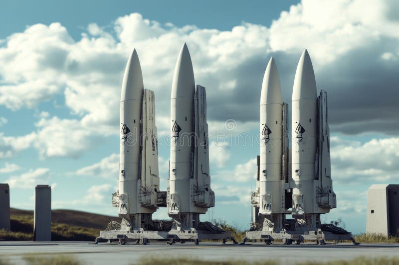 Rocket Launch Vehicles on a Launch Pad Ready for Space Travel in a ...