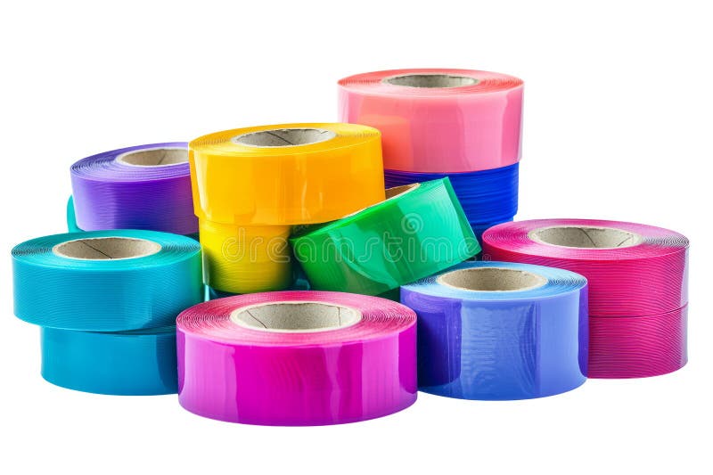Multiple Rolls of Adhesive Sticky Tape, Showcasing Texture and Color ...