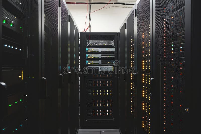 Multiple Rows of Meticulously Organized Servers Housed in a High ...