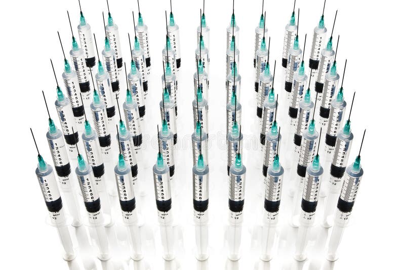Multiple rows of syringes stock image. Image of experiment - 17032059