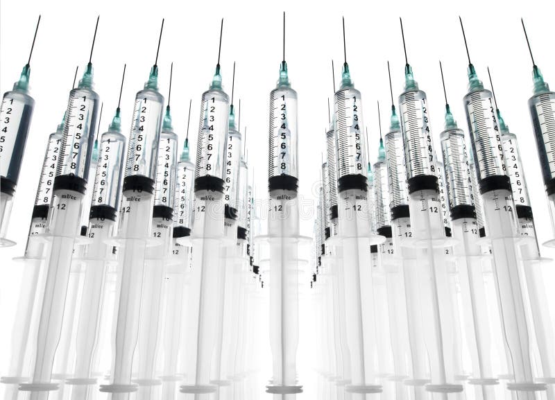 Multiple rows of syringes stock image. Image of experiment - 17032059