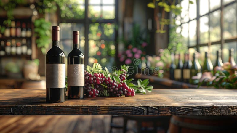 Multiple Rustic Wine Bottle Mockup Set with Blank Labels for ...