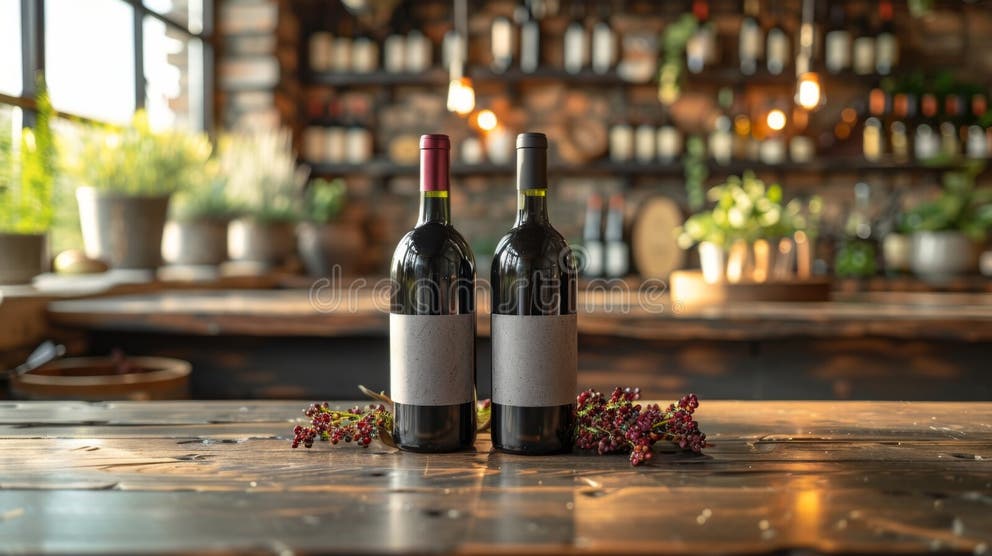 Multiple Rustic Wine Bottle Mockup Set with Blank Labels for ...