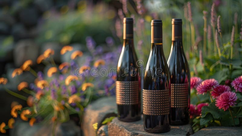 Multiple Rustic Wine Bottle Mockup Set with Blank Labels for ...