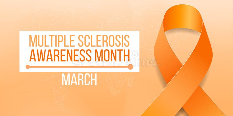 Multiple Sclerosis Awareness Month Concept. Banner Template with Orange ...
