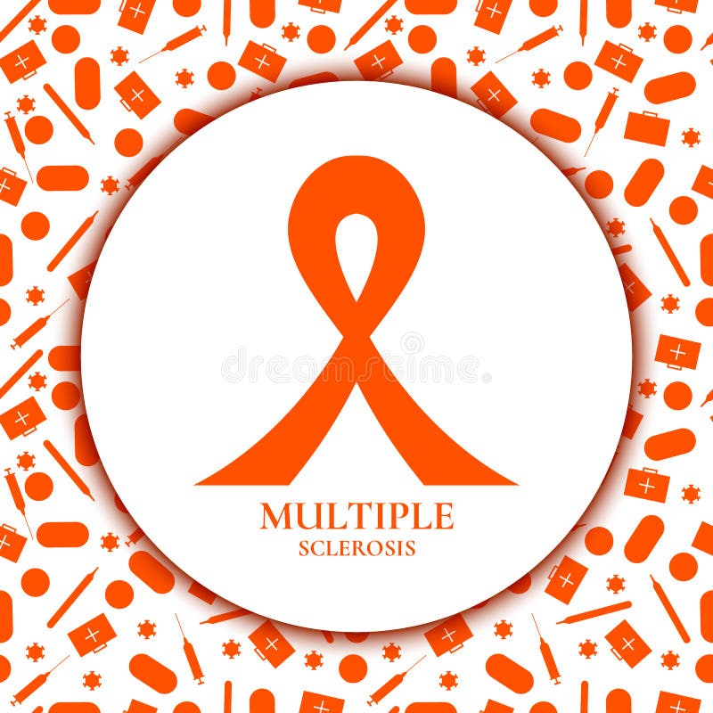 Multiple sclerosis ribbon stock vector. Illustration of icon - 110972772