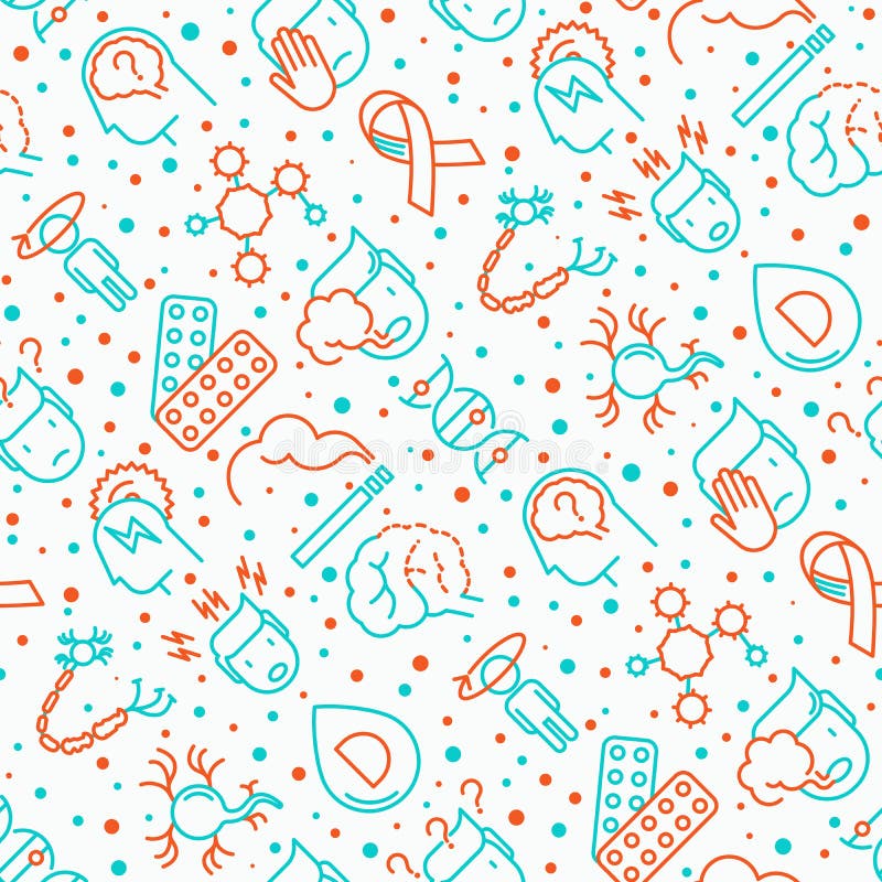 Multiple Sclerosis Seamless Pattern Stock Vector - Illustration of cord ...