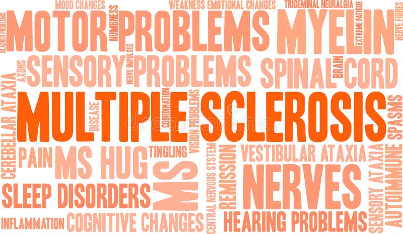 Multiple Sclerosis Word Cloud Stock Vector - Illustration of myelin ...