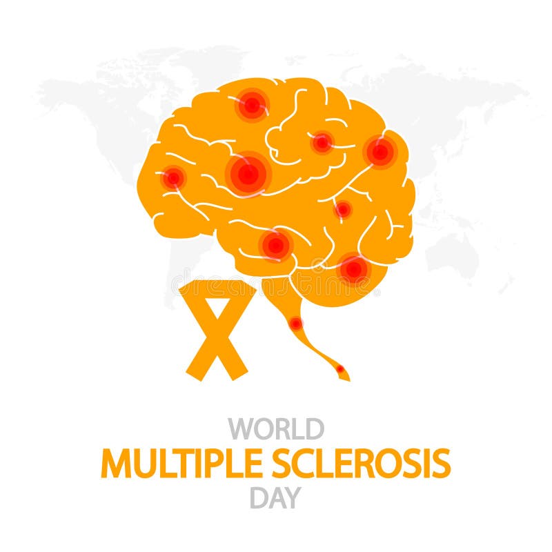 Multiple Sclerosis World Day Brain Stock Vector - Illustration of ...