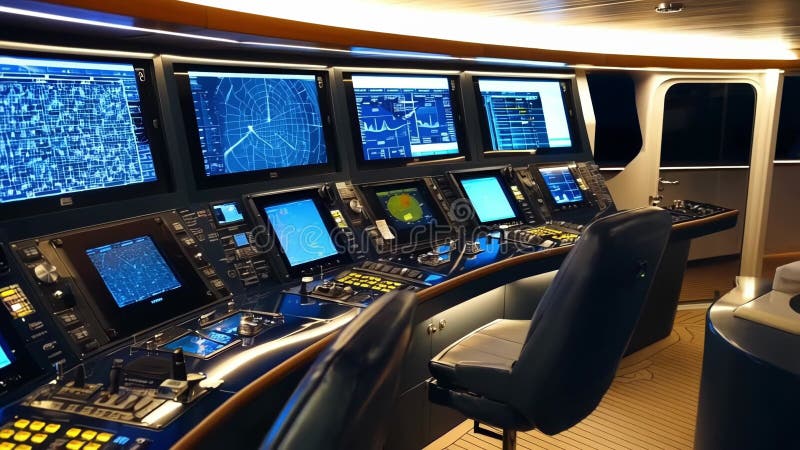 Modern Ship Control Room with Navigation and Communication Equipment ...