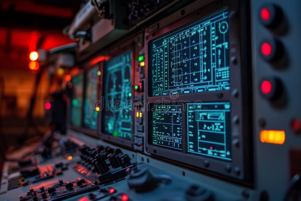 Multiple Screens Displaying Technical Data and Parameters on a Complex ...