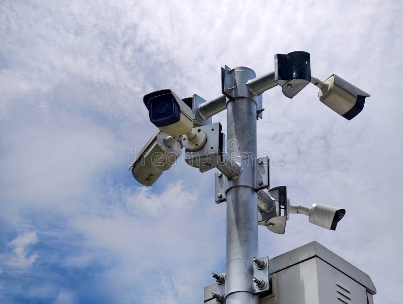 Multiple Security Cameras Installed To Ensure Safety, Set Against a ...