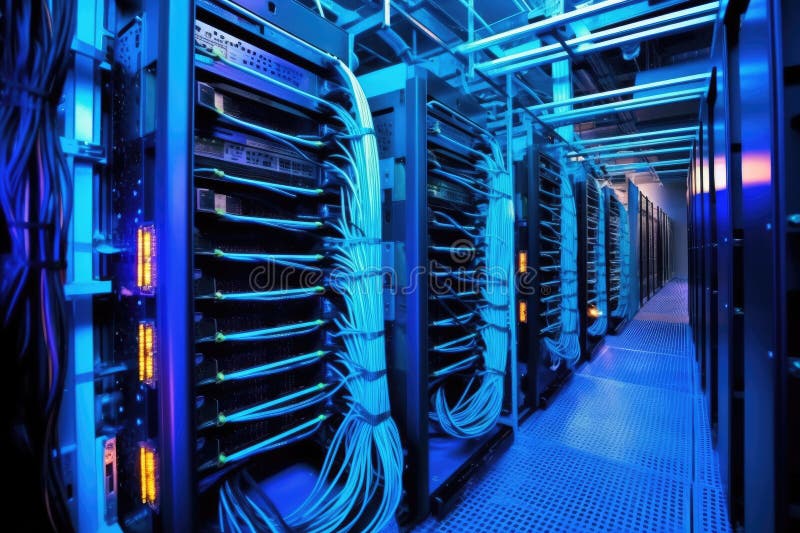 Multiple Server Bays with Individual Cooling Fans Stock Image - Image ...