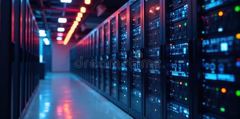 Multiple Server Racks in Clean Studio Setting, Modern, Efficient ...