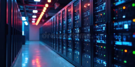 Multiple Server Racks in Clean Studio Setting, Modern, Efficient ...