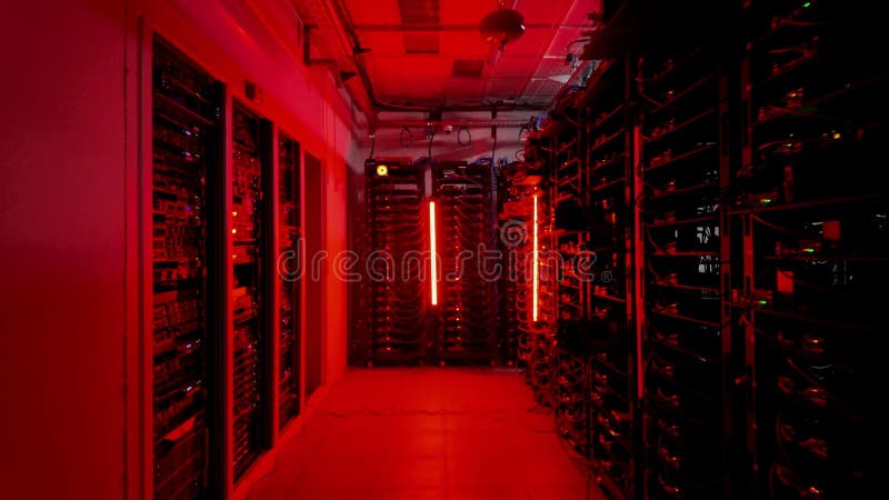 Multiple Servers with Flashing Red Stock Video - Video of computer ...