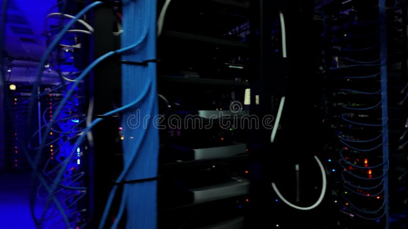 Multiple Servers with Flashing Red Stock Video - Video of computer ...