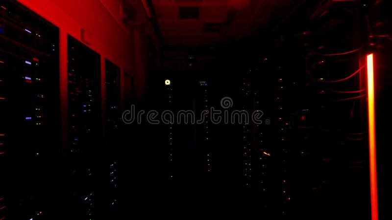 Multiple Servers with Flashing Red Stock Footage - Video of examining ...