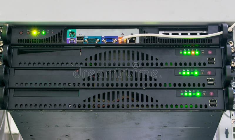 Multiple Servers Installed in a Rack in a Server Room Stock Image ...