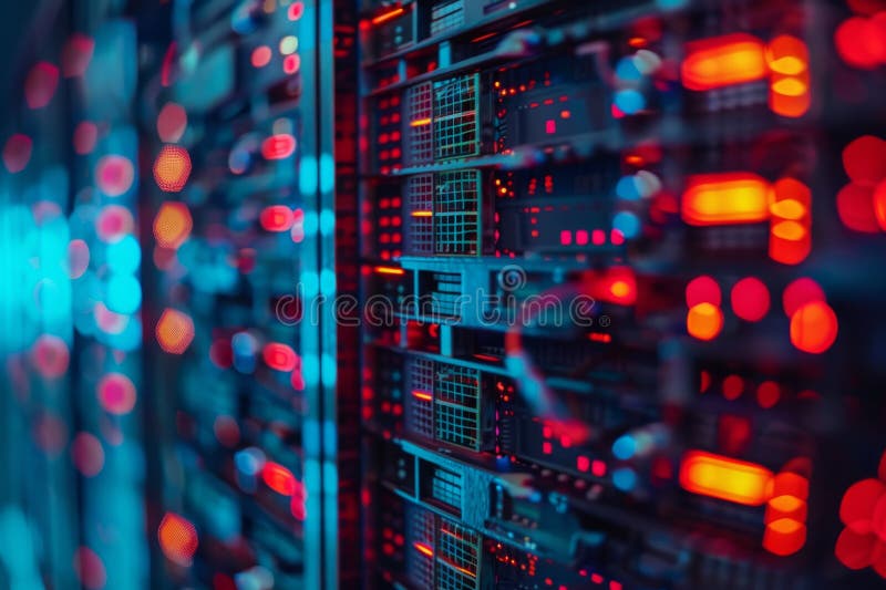 Multiple Servers Lined Up in Rows in a Data Center, Showcasing ...