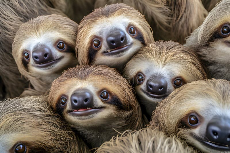 Multiple Shark Face only Packed Together and Straight Look the Same Way ...