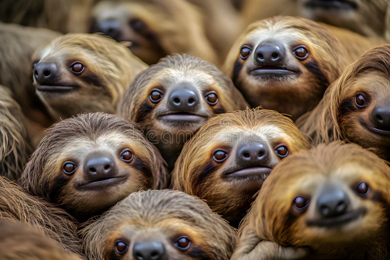 Multiple Shark Face only Packed Together and Straight Look the Same Way ...