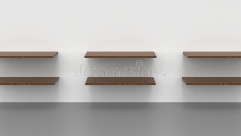 Multiple Shelves Podiums Platform 3d Render. Simple Shaped Studio Stock ...