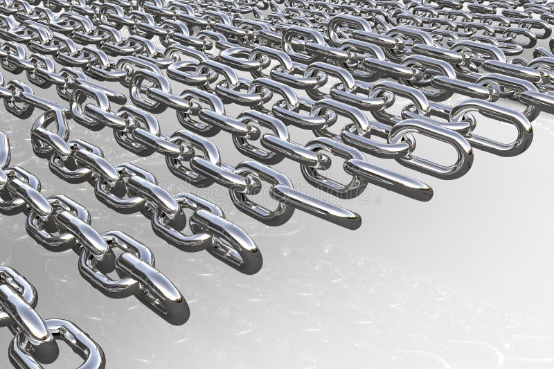 Multiple Silver Chains 3D Rendering Stock Illustration - Illustration ...