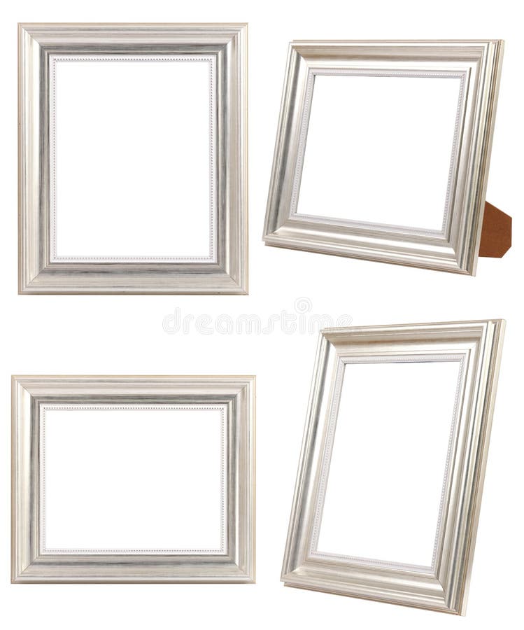 Multiple of Silver Photo Frames ISOLATED on White Background Stock ...