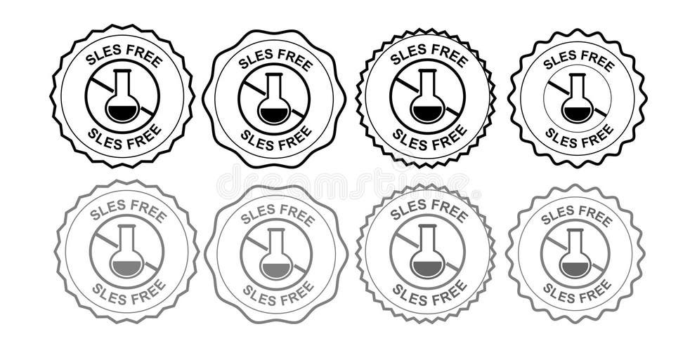 Multiple SLES Free Certification Labels for Product Packaging Stock ...