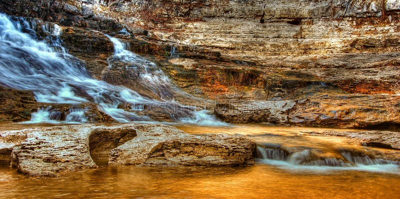 Cascading Waterfalls stock image. Image of nature, gold - 29993721