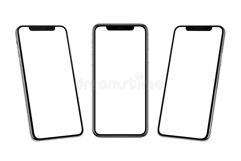 Multiple Smart Phones with X Curved Screen in Front, Left and Right ...