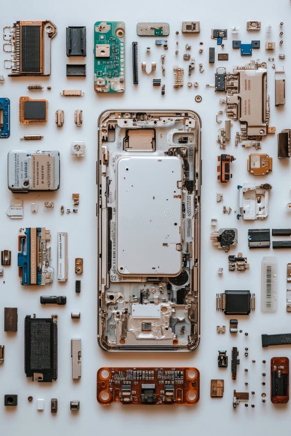 Multiple Smartphone Components are Displayed in an Organized Manner ...