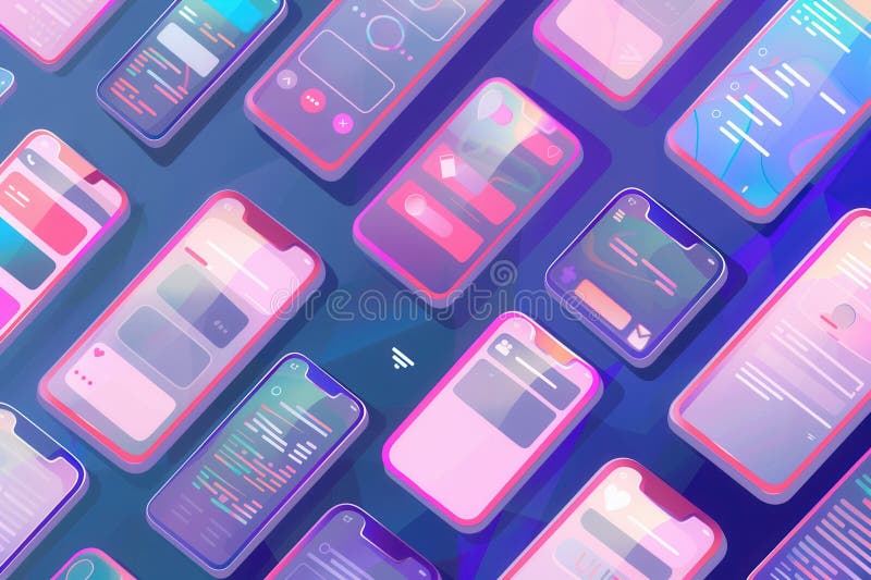 Multiple Smartphone Screens Showcase Dynamic Stories and Short Videos ...