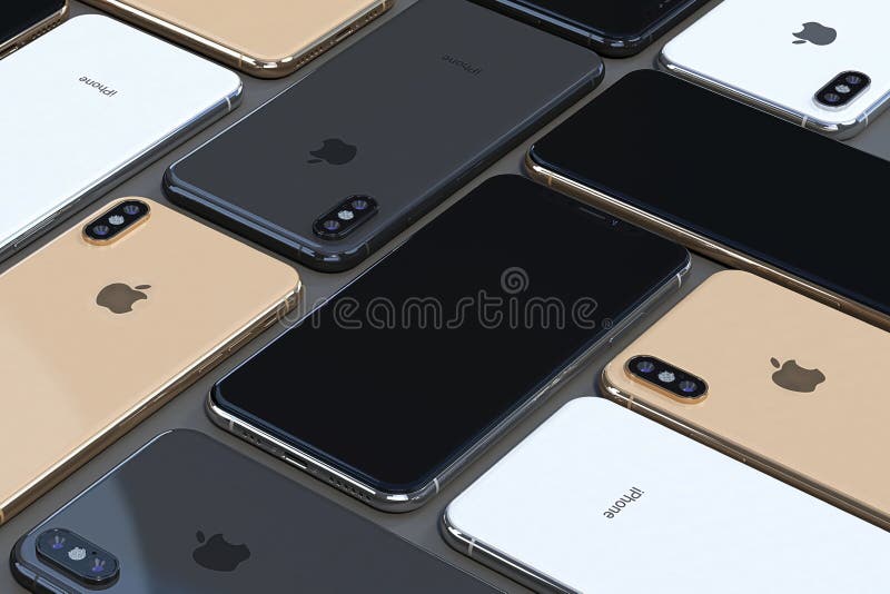 Multiple IPhone Xs Gold, Silver and Space Grey Mosaic Composition ...