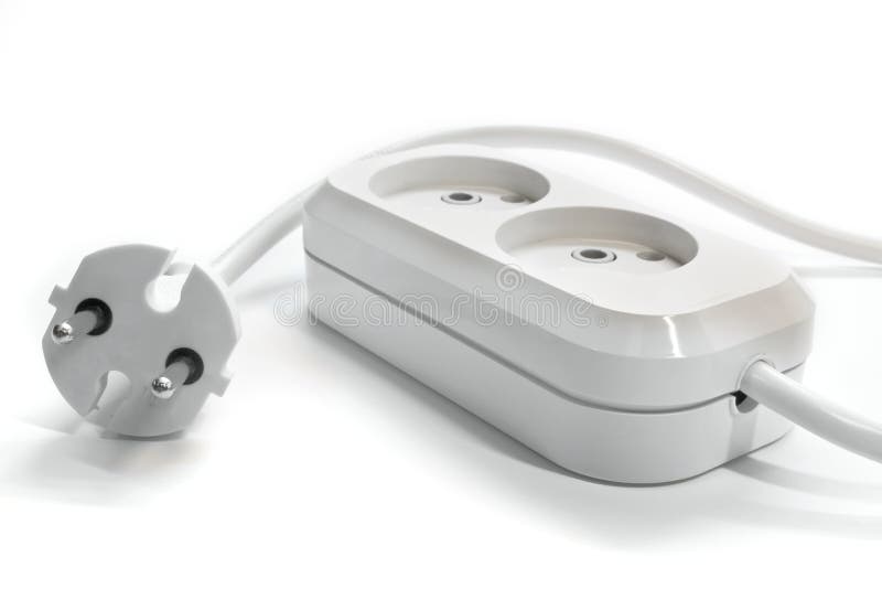 Wire Electric in Isolation with a Plug Stock Image - Image of plug ...