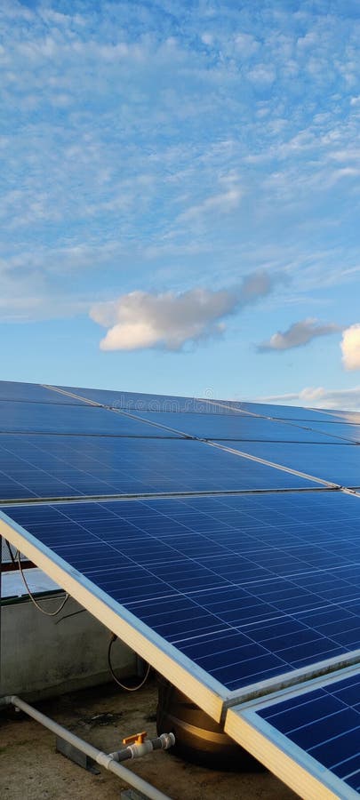 Multiple solar panels stock photo. Image of reflection - 205375230