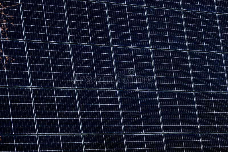 Multiple Solar Panels on a Warehouse Wall.. Stock Photo - Image of ...